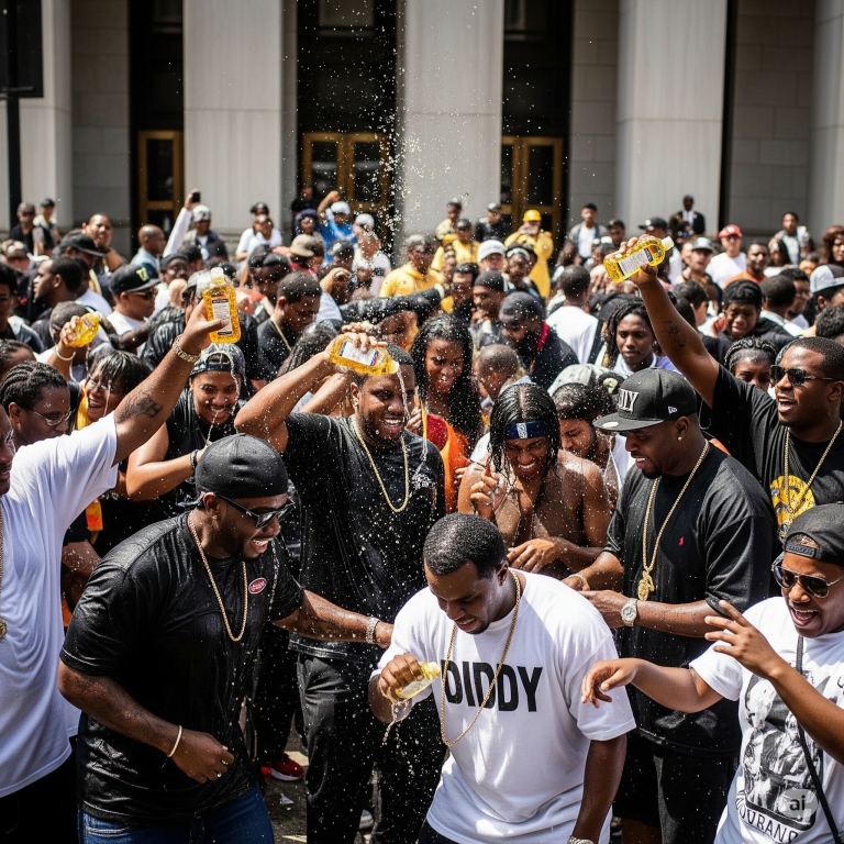 Diddy Fans are Pouring Baby Oil on Each Other Outside the Court House ...